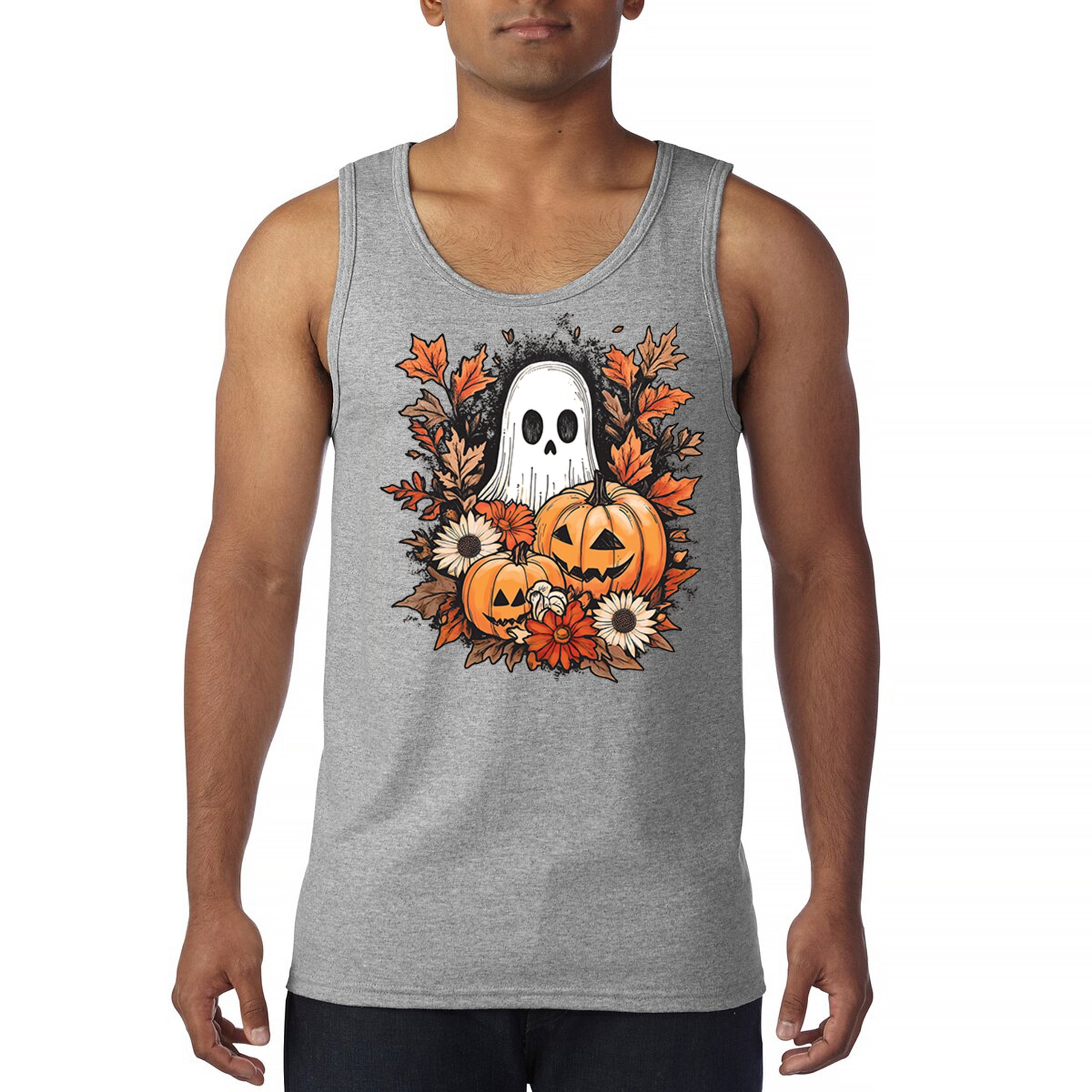 Halloween Jack-o-Lantern and Cute Ghost Tank Top Trick Or Treat Spooky ...