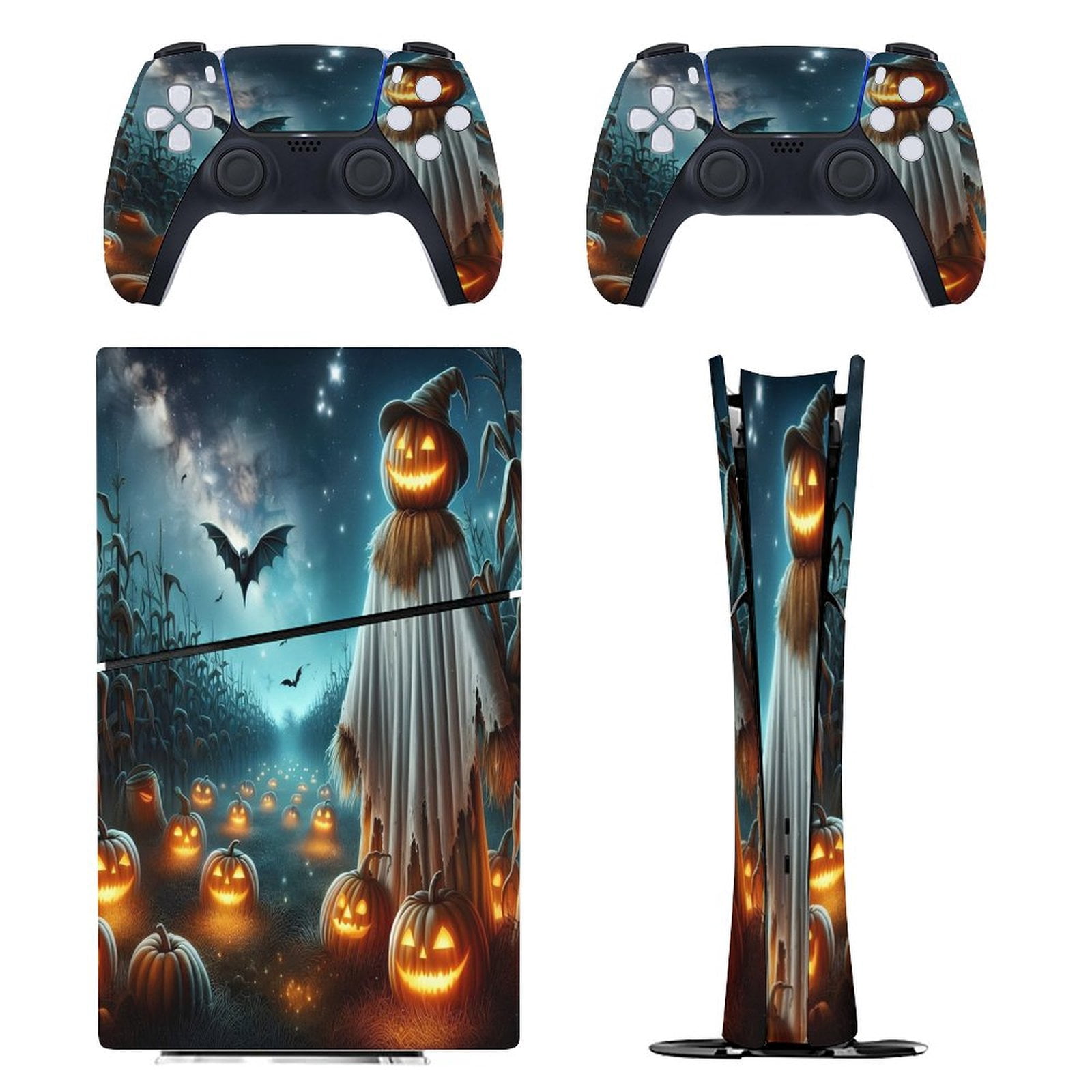 Halloween, Jack-o '-lanterns, Bats PS5/PS5 Slim Digital Disc Skin ...