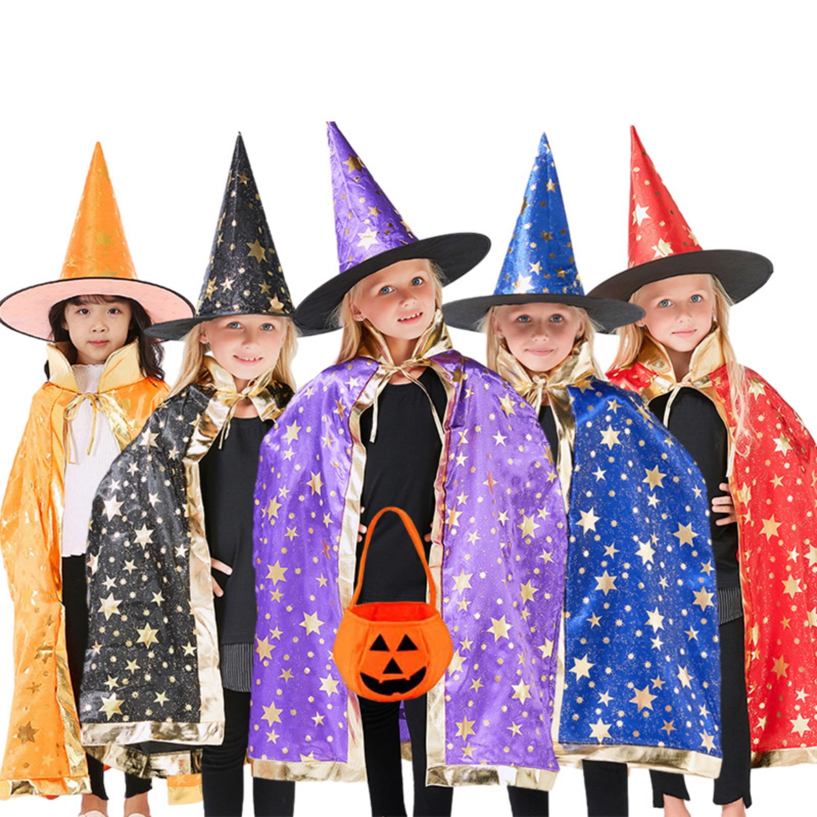 Halloween Kids Witch Costume, Kids Witch Cape, Wizard Cape with Hat ...