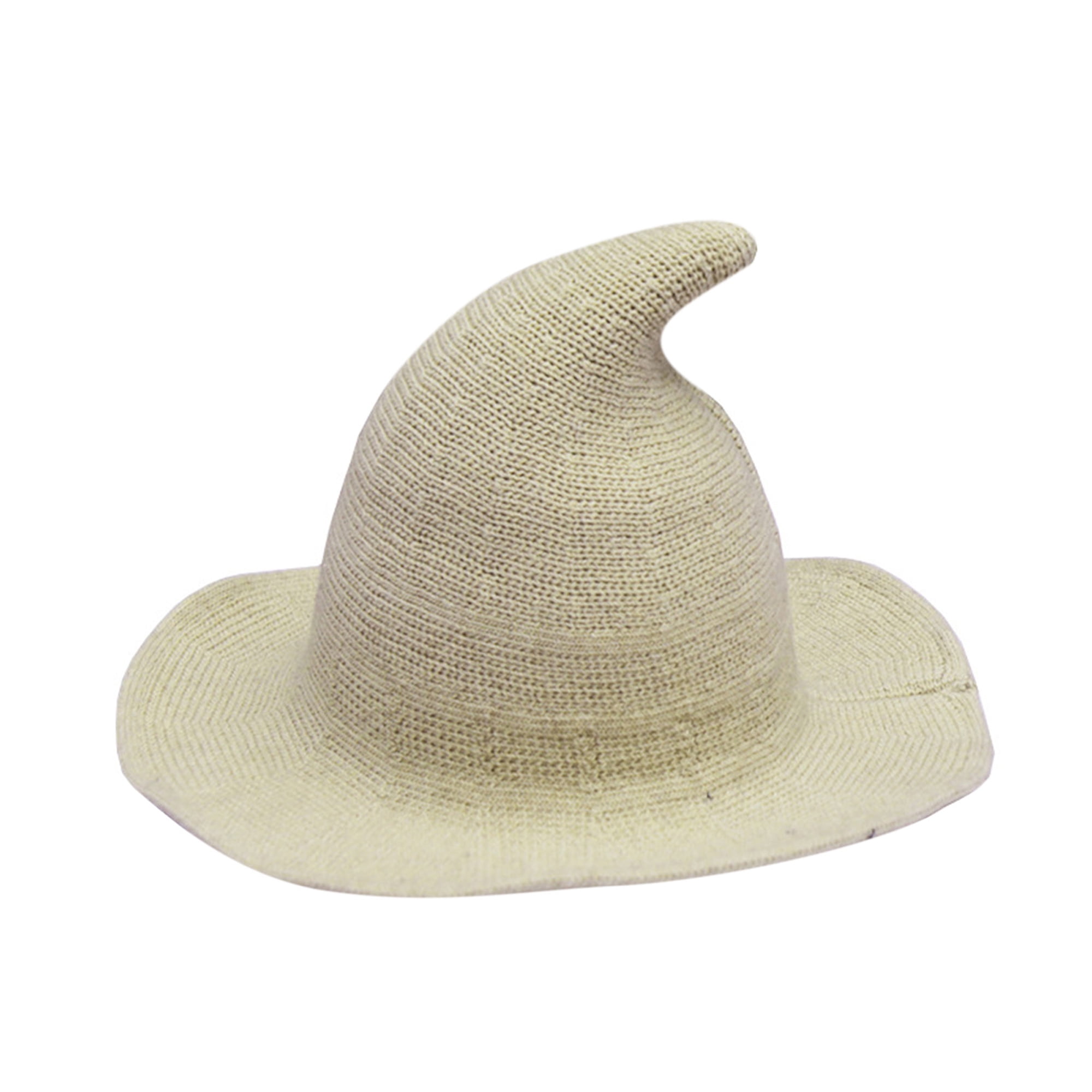 Halloween Kids Witch Hat Knitted Wool Wizard Foldable Cap Big Brimmed ...