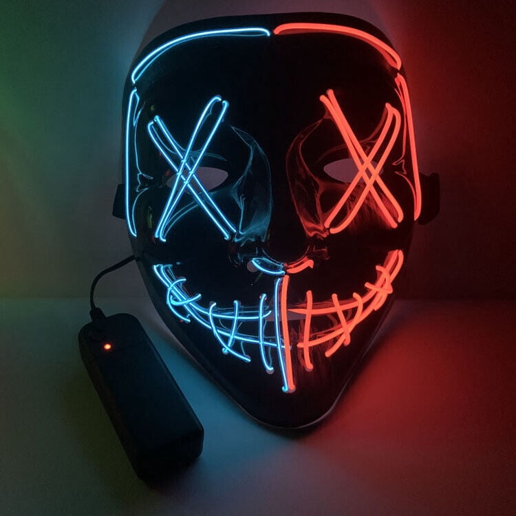 Halloween Kiss Me Purge Light Up Stitches LED Glow Costume Rave Party ...