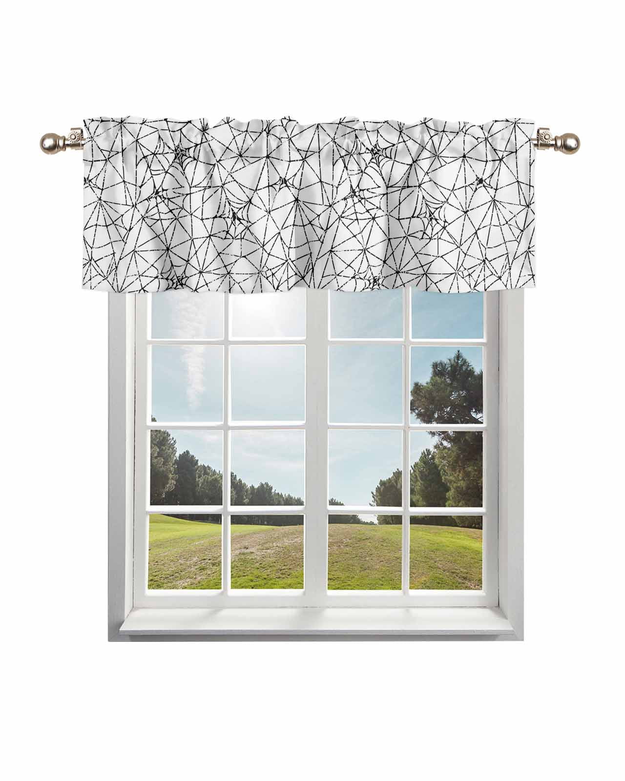 Halloween Kitchen Curtain Valances for Windows Farmhouse Short Curtains ...