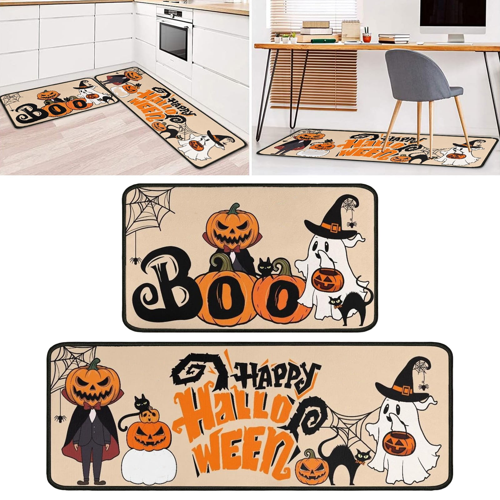 Halloween Kitchen Mat, Kitchen Rugs Sets of 2, Cute Kitchen Mats for ...
