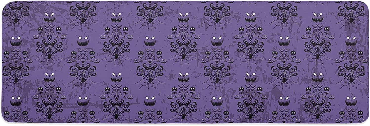 Halloween Kitchen Mat Rug 1 PCS Haunted Halloween Mansion Purple ...