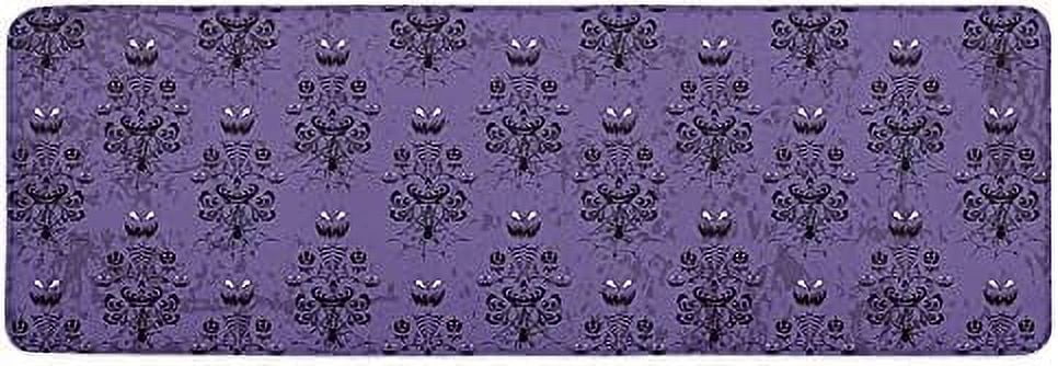 Halloween Kitchen Mat Rug 1 PCS Haunted Mansion Purple Background ...