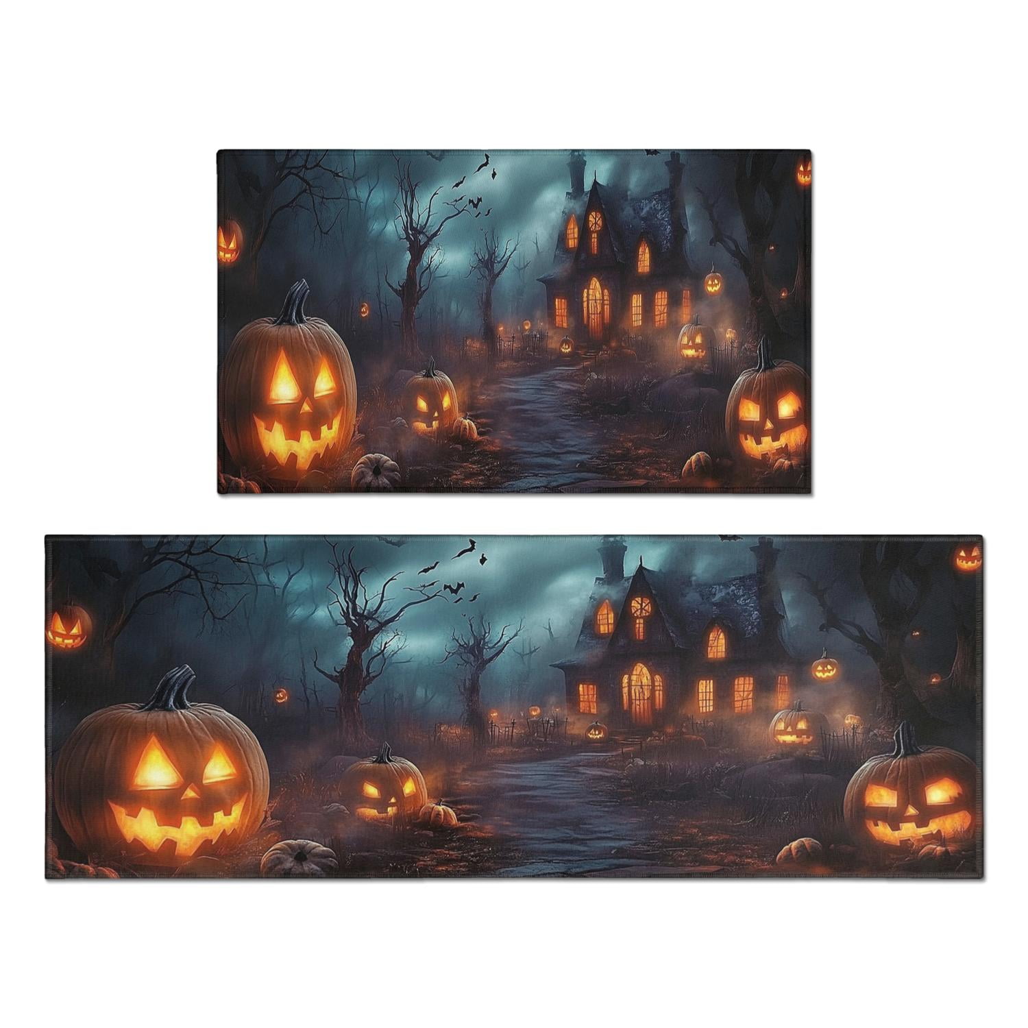 Halloween Kitchen Rug Set Of 2 Non Slip Kitchen Mats for Floor ...