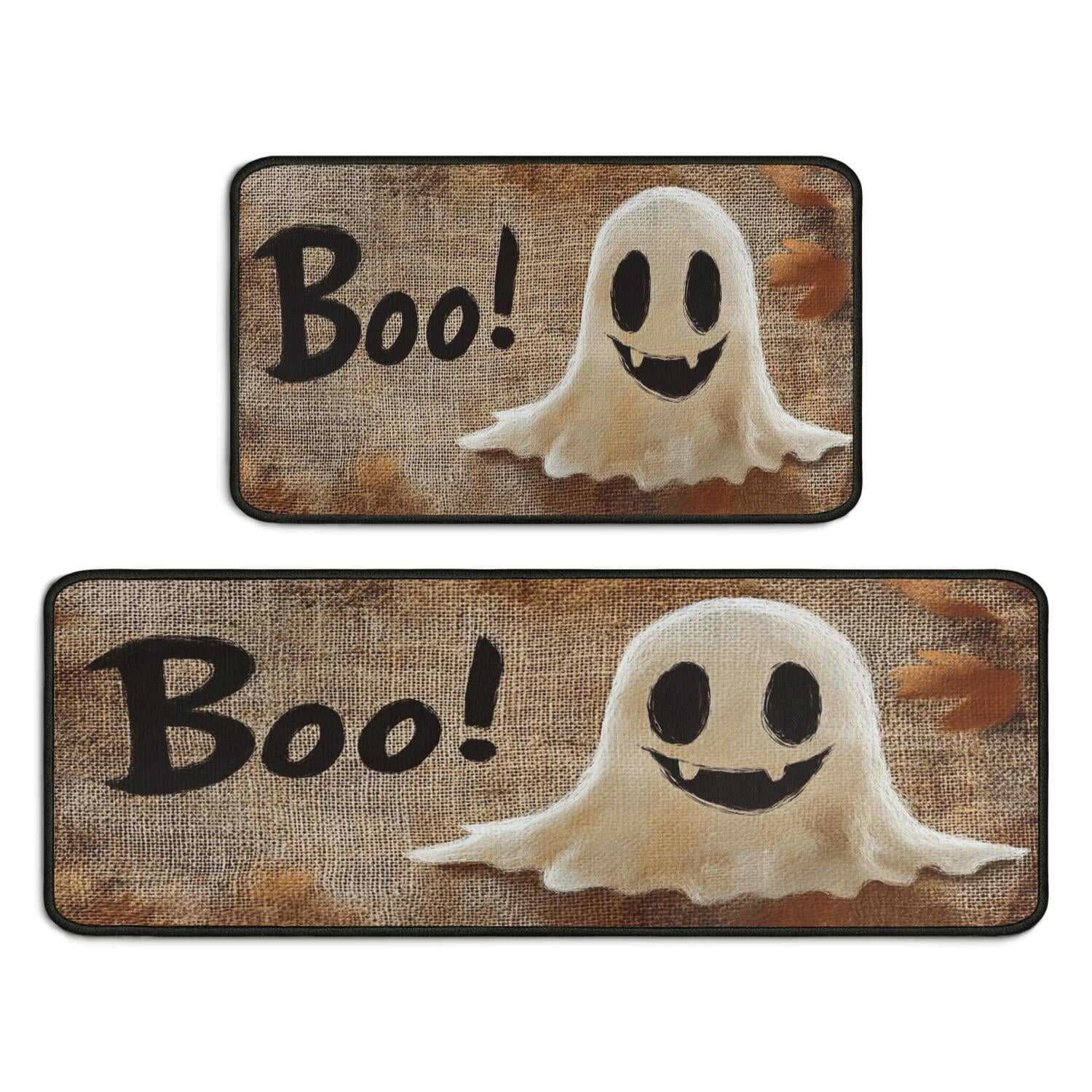Halloween Kitchen Rugs Sets Of 2 Halloween Scary Cute Ghost Boo ...
