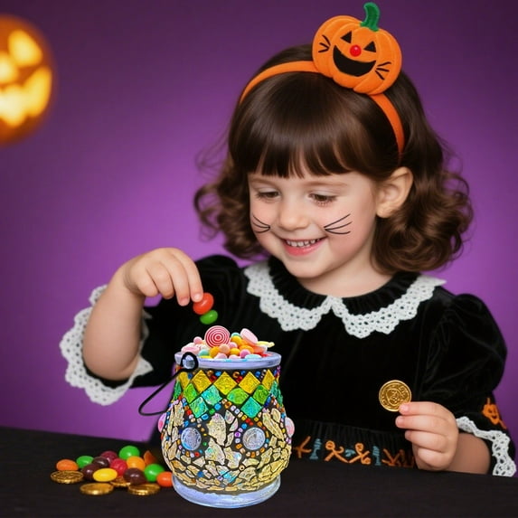 Halloween LED Candy Jar Craft Kit -Light-Up Mason Jar DIY Project with ...