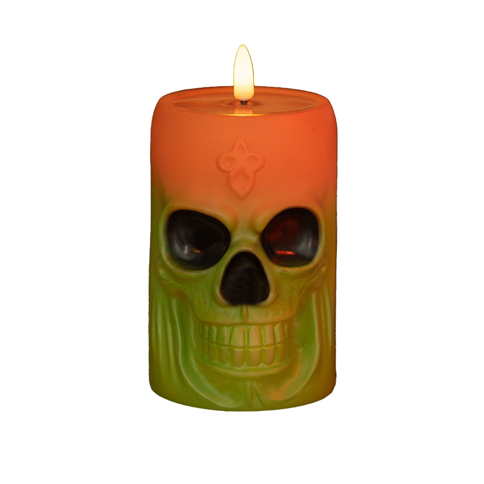 Halloween LED Flameless Flickering Candles Battery Operated Skull ...