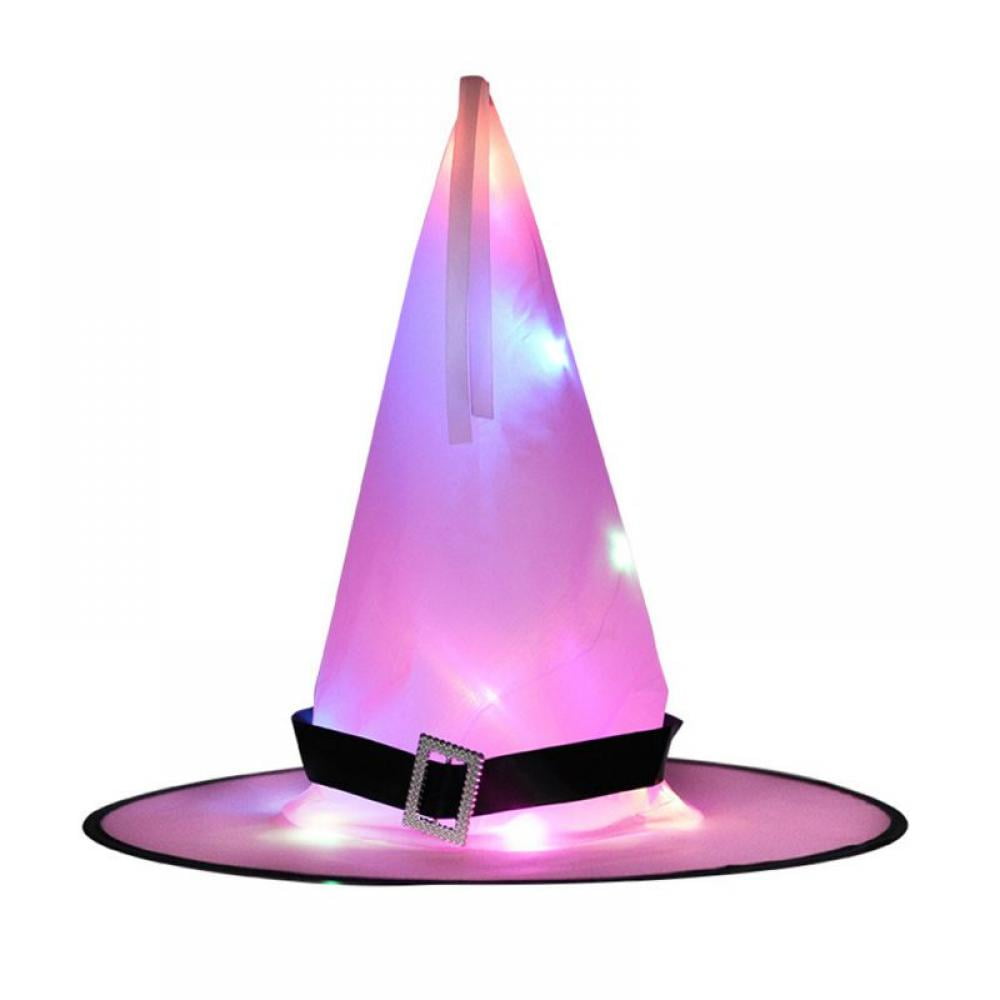 Halloween LED Glowing Witch Hat- Hanging Lighted Witch Hat Decoration ...