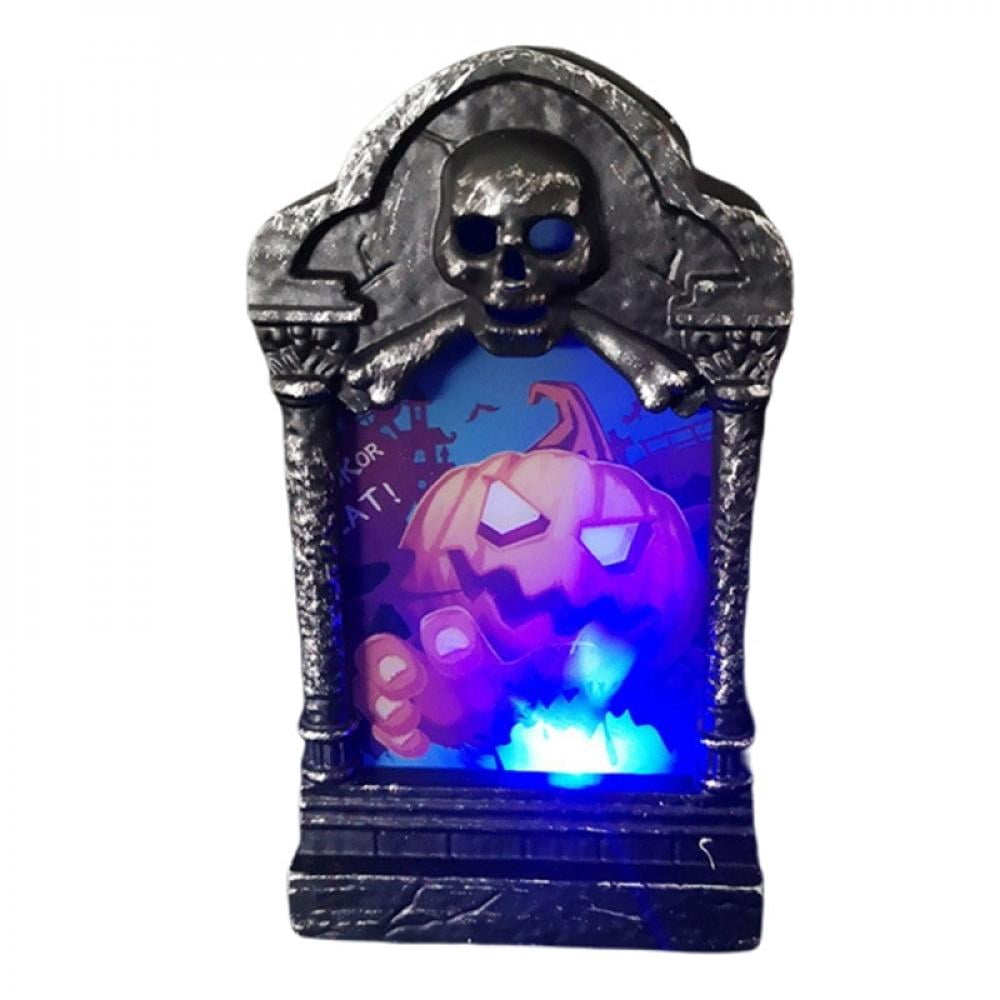 GGuo Halloween LED Plastic Skeleton Grave Tombstone Lamp, Headstone ...