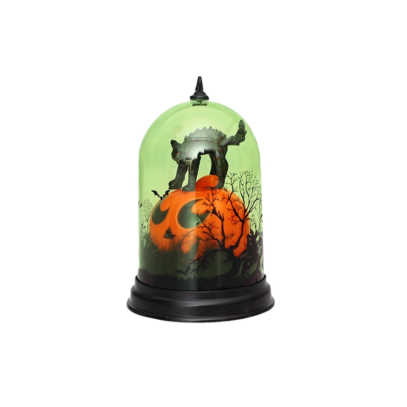 Halloween LED Lamp - Halloween Decorative Cloche Lamp with Black Cat ...