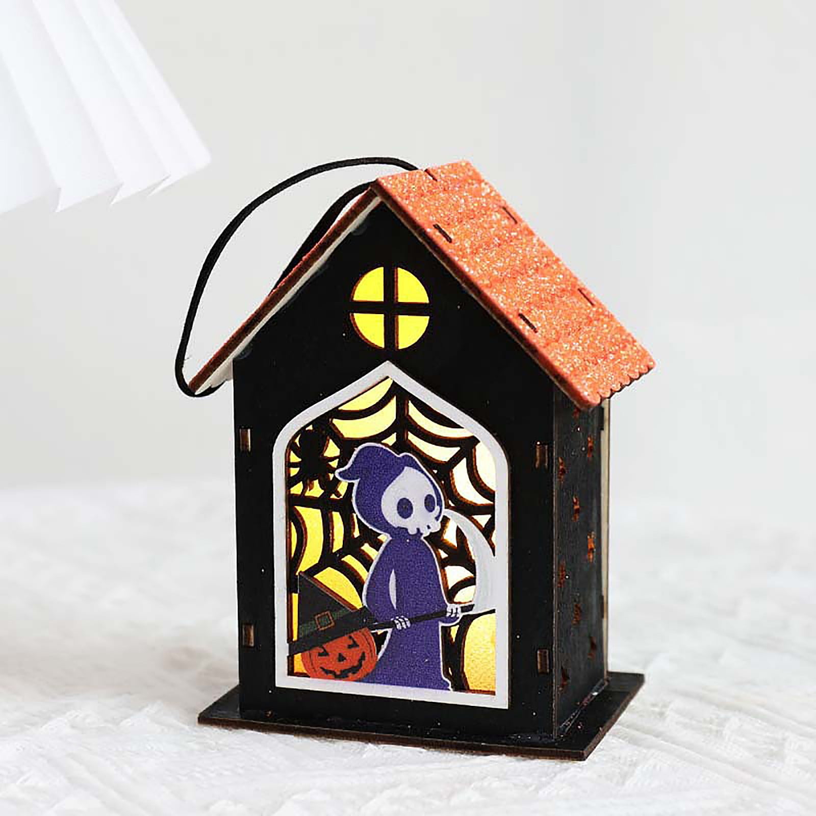 Halloween LED Lantern Decoration, Battery Operated Spooky House Light ...
