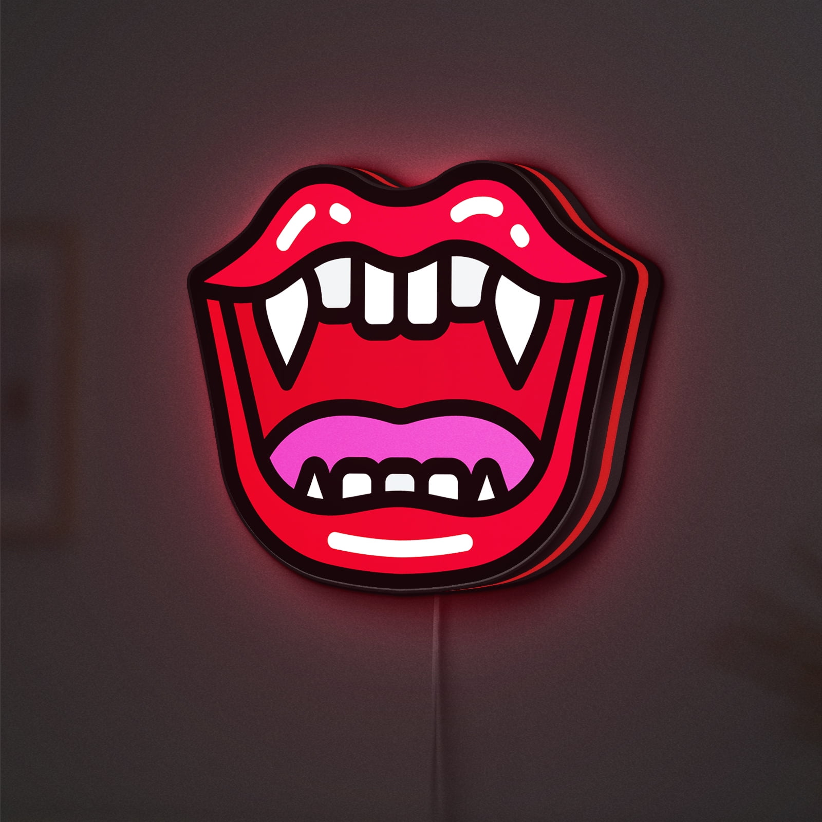Halloween LED Lightbox - Blood Vampire Teeth Horror Decor, Custom Led ...