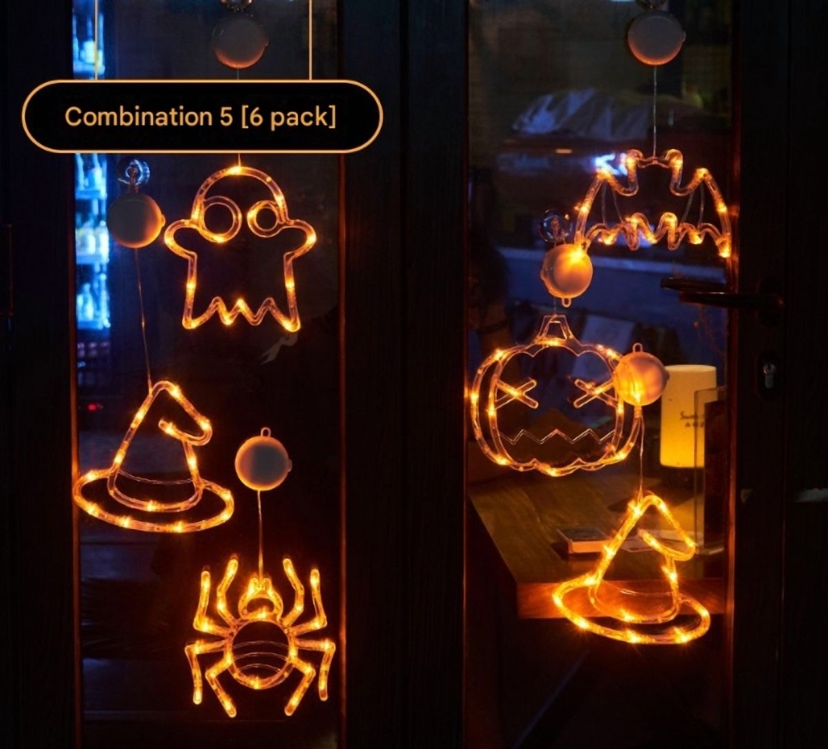 Halloween LED Lights Hanging Decorations Set, Glowing Pumpkin Ghosts ...