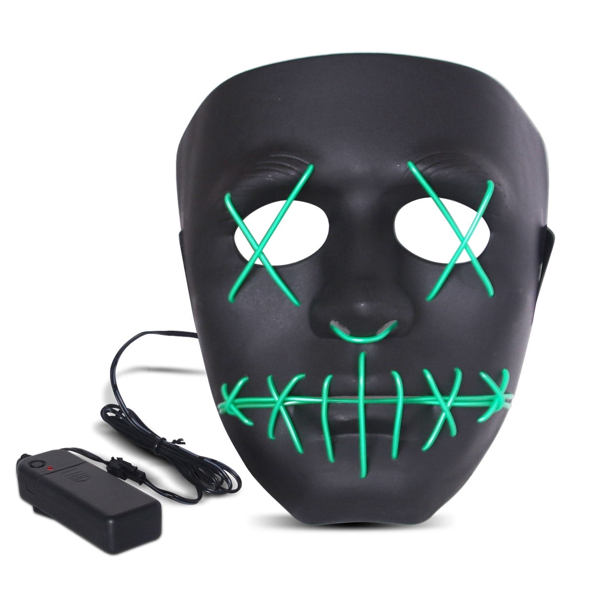 Halloween LED Mask Purge Masks with Lighten EL Wires Scary Light Up ...