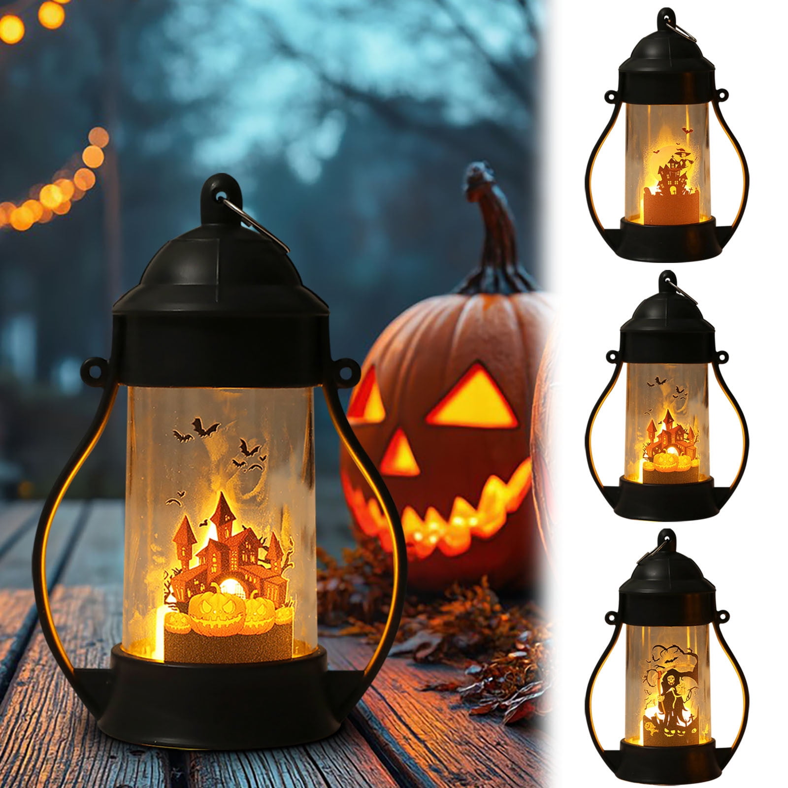 Halloween LED Night Light Desktop Ornament | Wind Light with Pumpkin ...