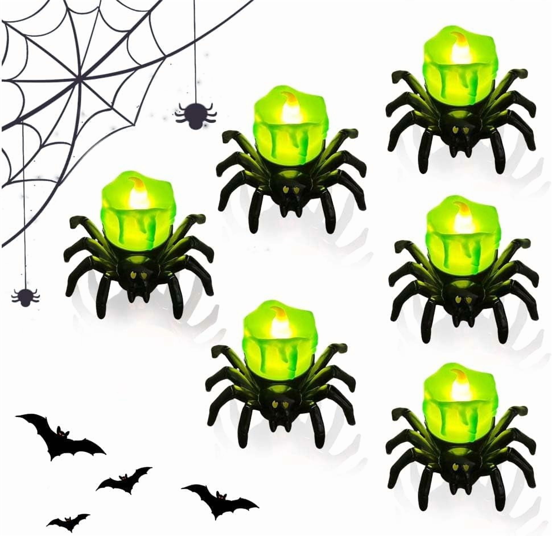 Halloween LED Pumpkin Lamp with Creepy Spider, 2025 New Flameless ...