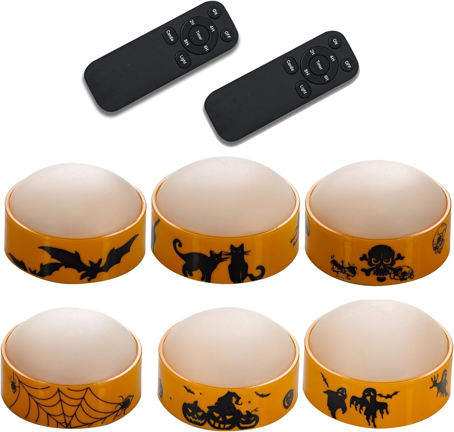 Halloween LED Pumpkin Lights with Remote Timer Bright Flickering ...