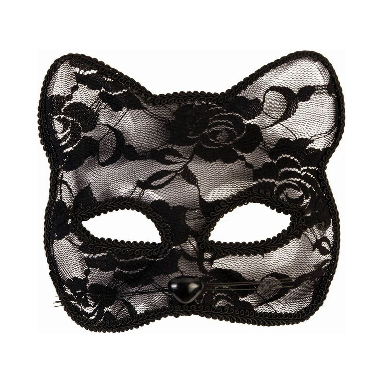 Halloween Lace Cat Mask - Black - Walmart.com