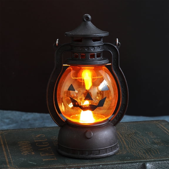 Halloween Candle Lantern Decoration Battery Operated Mini Castle Flame ...