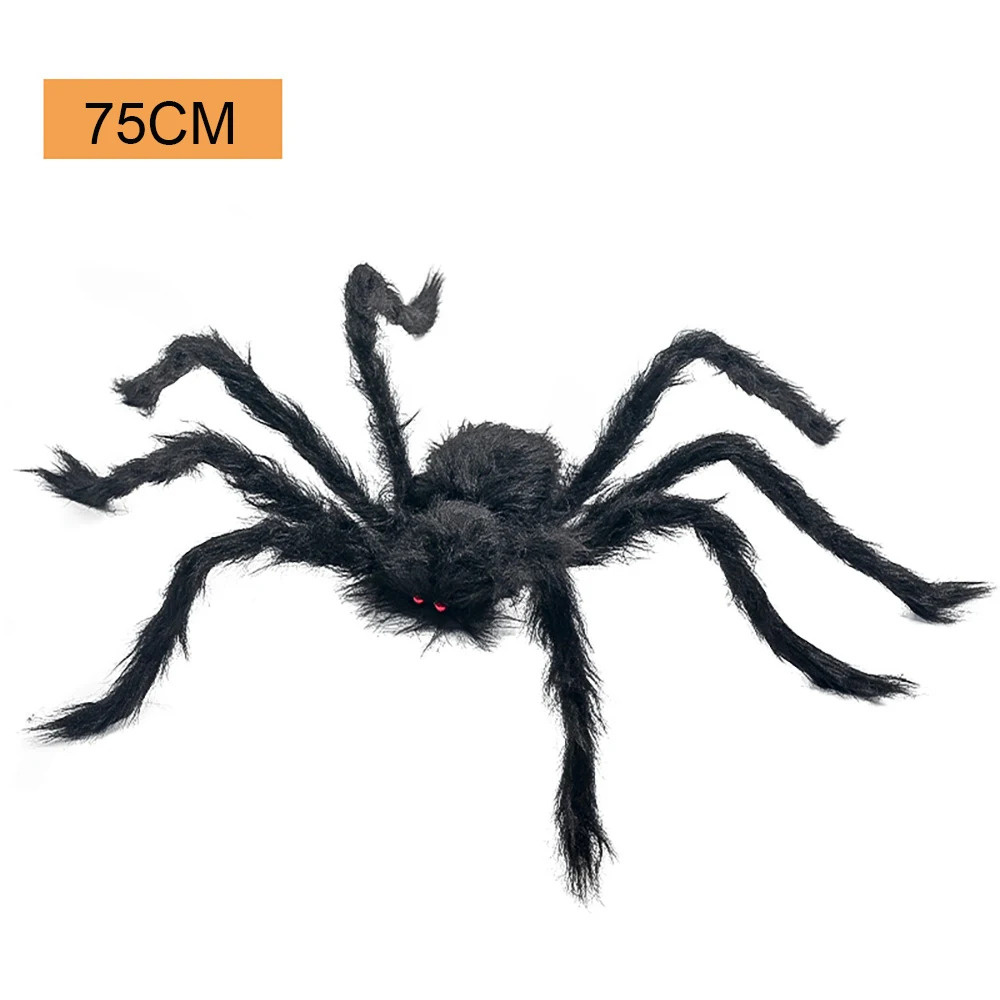 Halloween Large Black Spider,Fake Giant Black Plush Spider,Outdoor ...