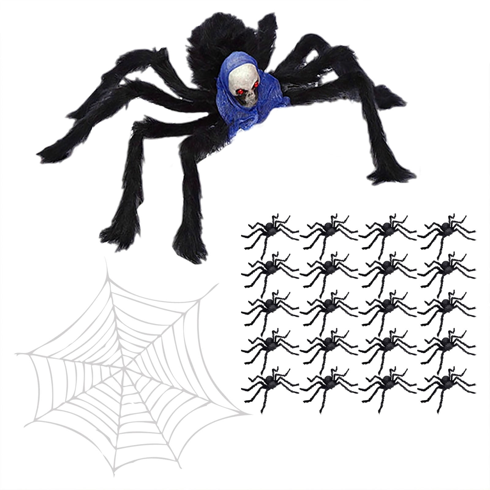 Halloween Large Hairy Scary Props - Black Decorations for Yard, Porch ...