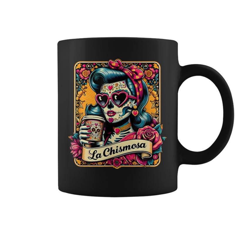 Halloween Latina Skeleton La Chismosa Tarot Card Mexican Coffee Mugs ...