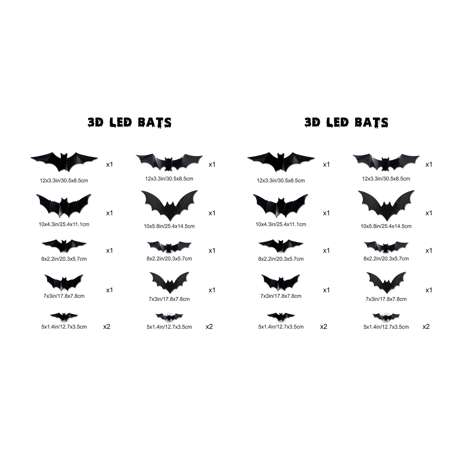 Halloween Led Bats Light Bat Stickers Decorative Wall Sticker For Home ...