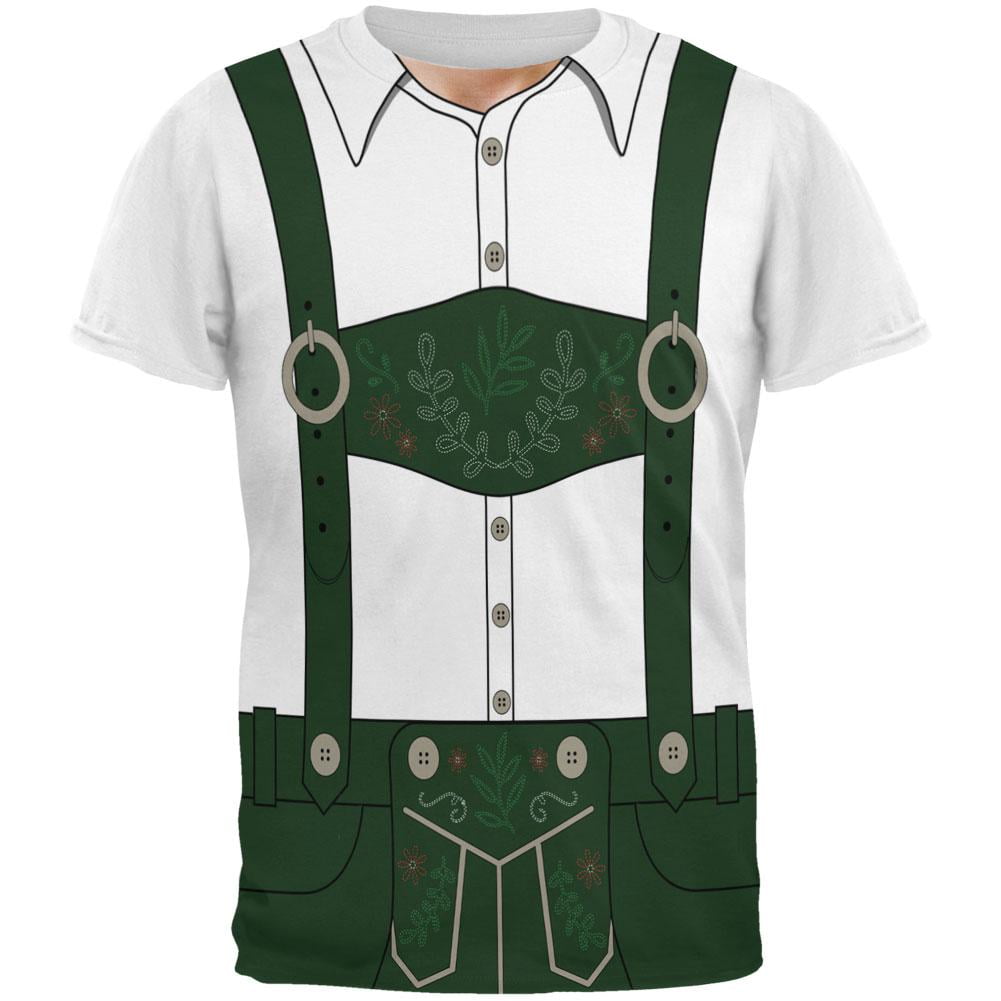 Halloween Lederhosen Yodelling Yodeller Costume Swiss All Over Mens T ...