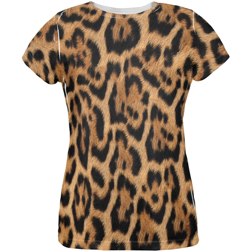 Halloween Leopard Print Costume All Over Womens T Shirt - Walmart.com