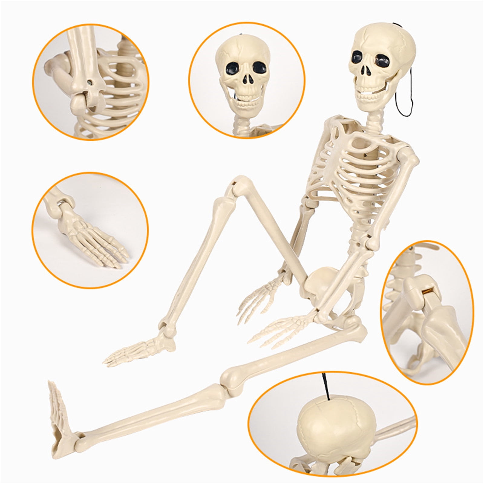 Halloween Life Size 31.5in Movable Skeleton Decoration with Hanging ...