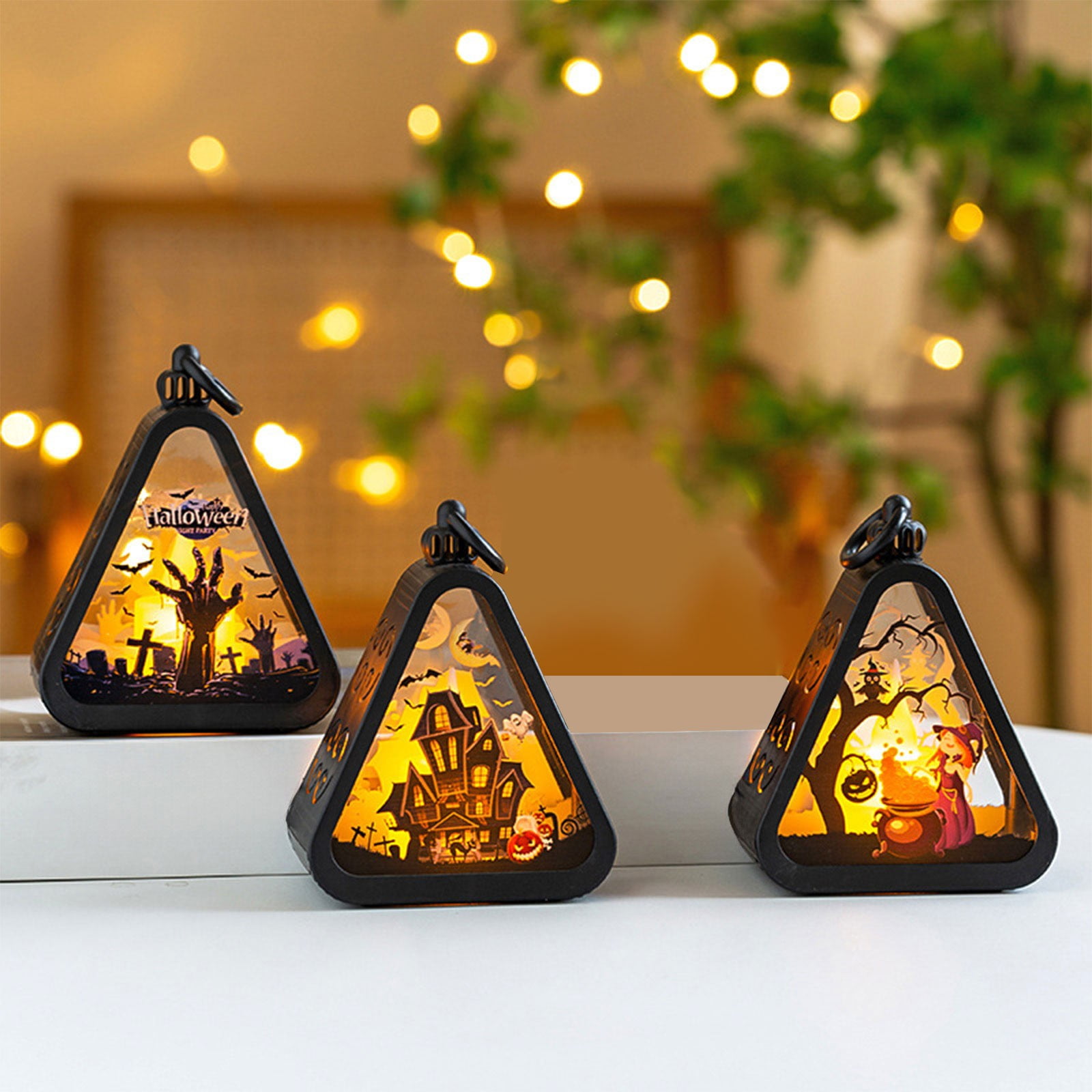 Halloween Light Decor, Halloween Night Light Lantern Spooky Tabletop ...