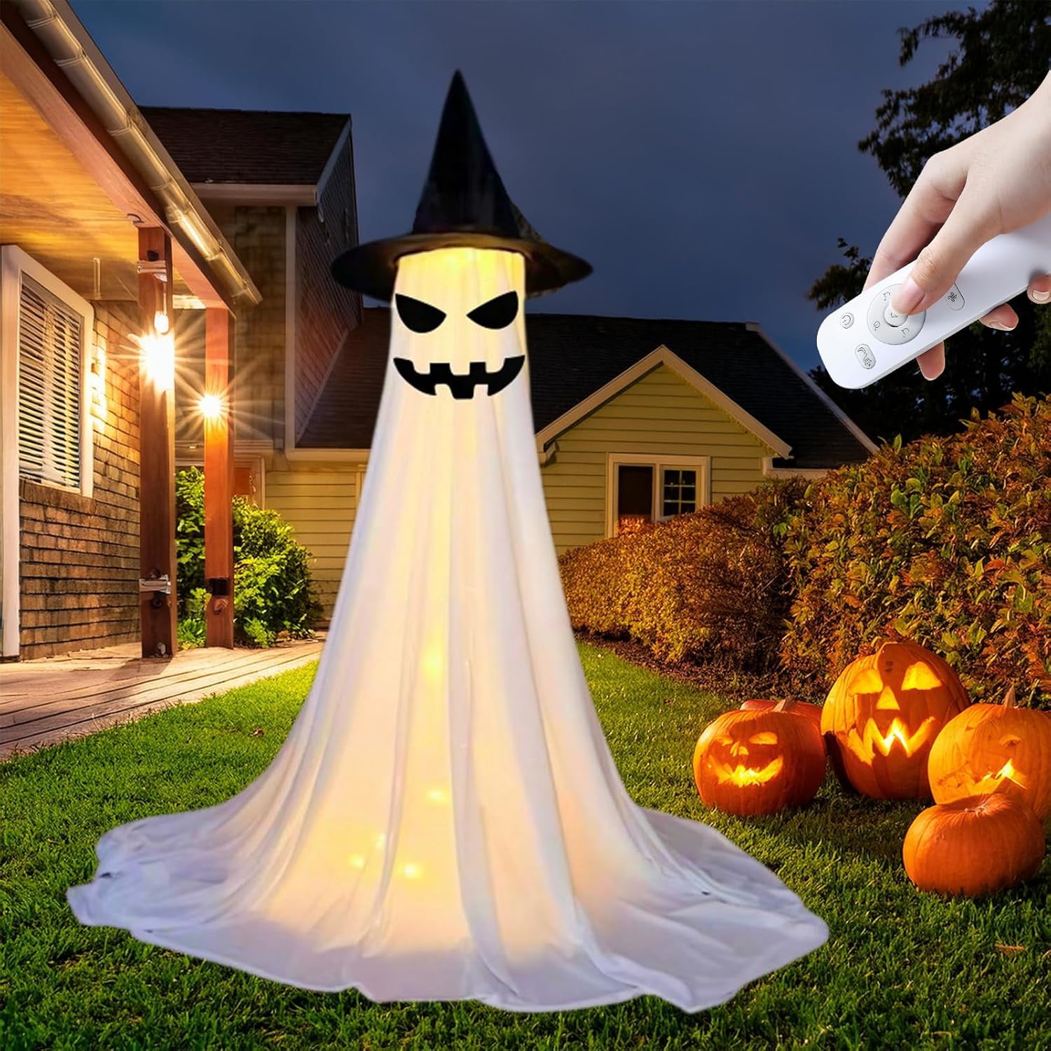 Halloween Light up Ghost Kit, Upgraded Ghost Light up Kit with with Hat ...