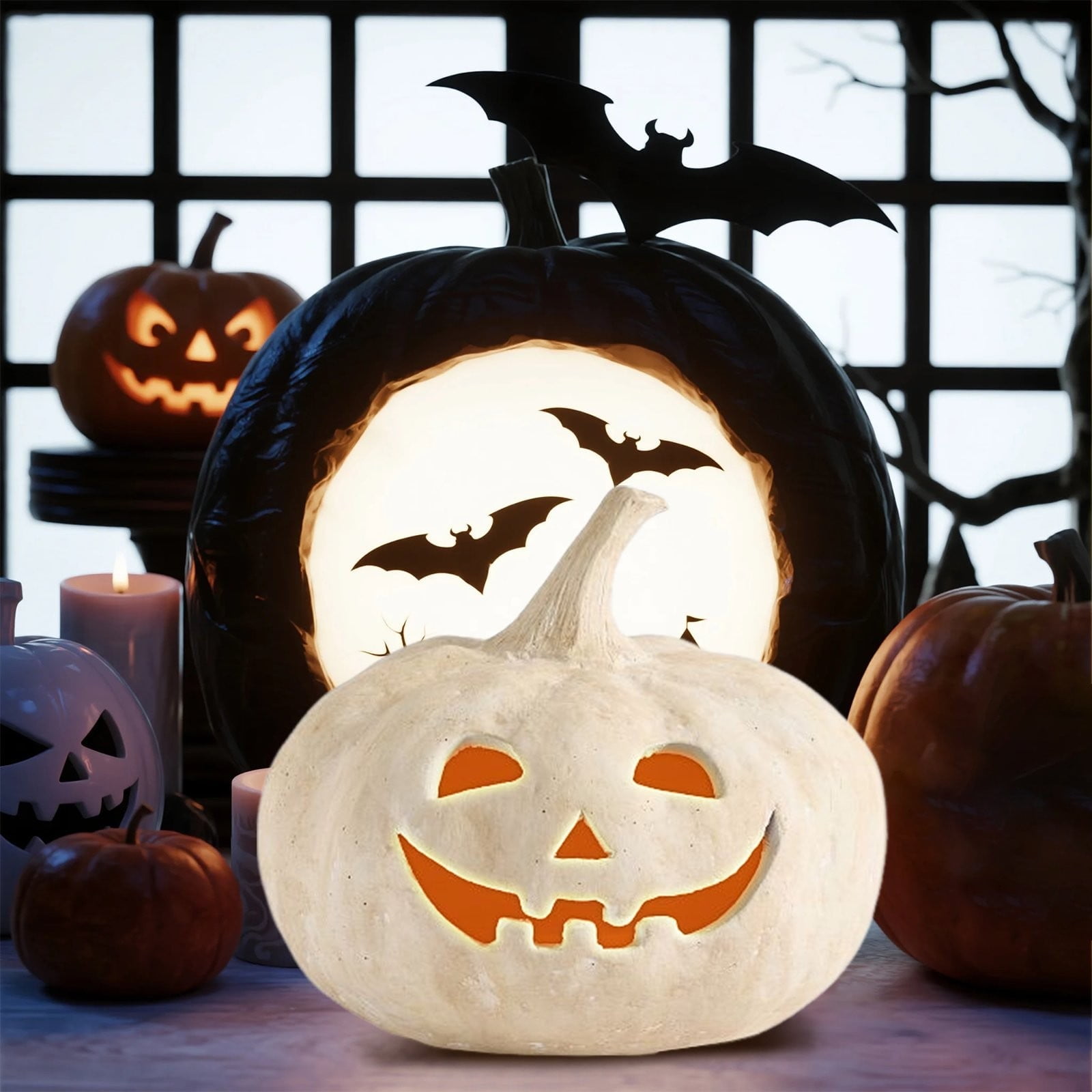 Halloween Light up Jack-O-Lantern Fall Thanksgiving Pumpkin Light ...