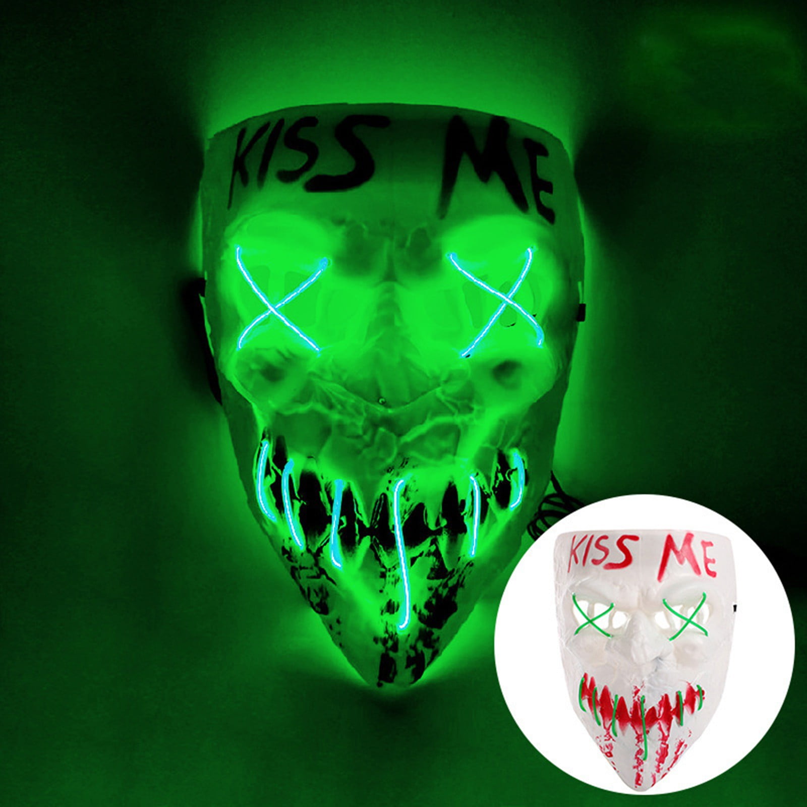 Halloween Light Up Mask, Purge Mask – Halloween LED Glow Mask with ...