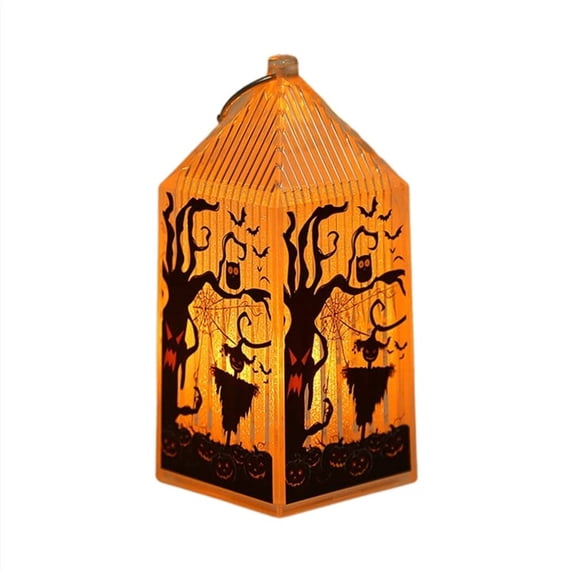 Halloween Light Up Centerpieces - LED Lanterns with Witch & Spider ...