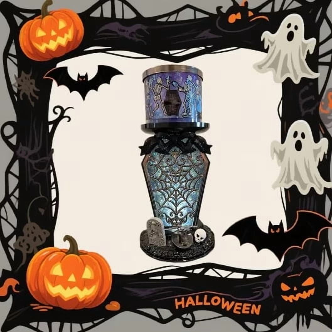 Halloween Light-Up Coffin Waterglobe 3-Wick Candle Holder, Light-Up ...