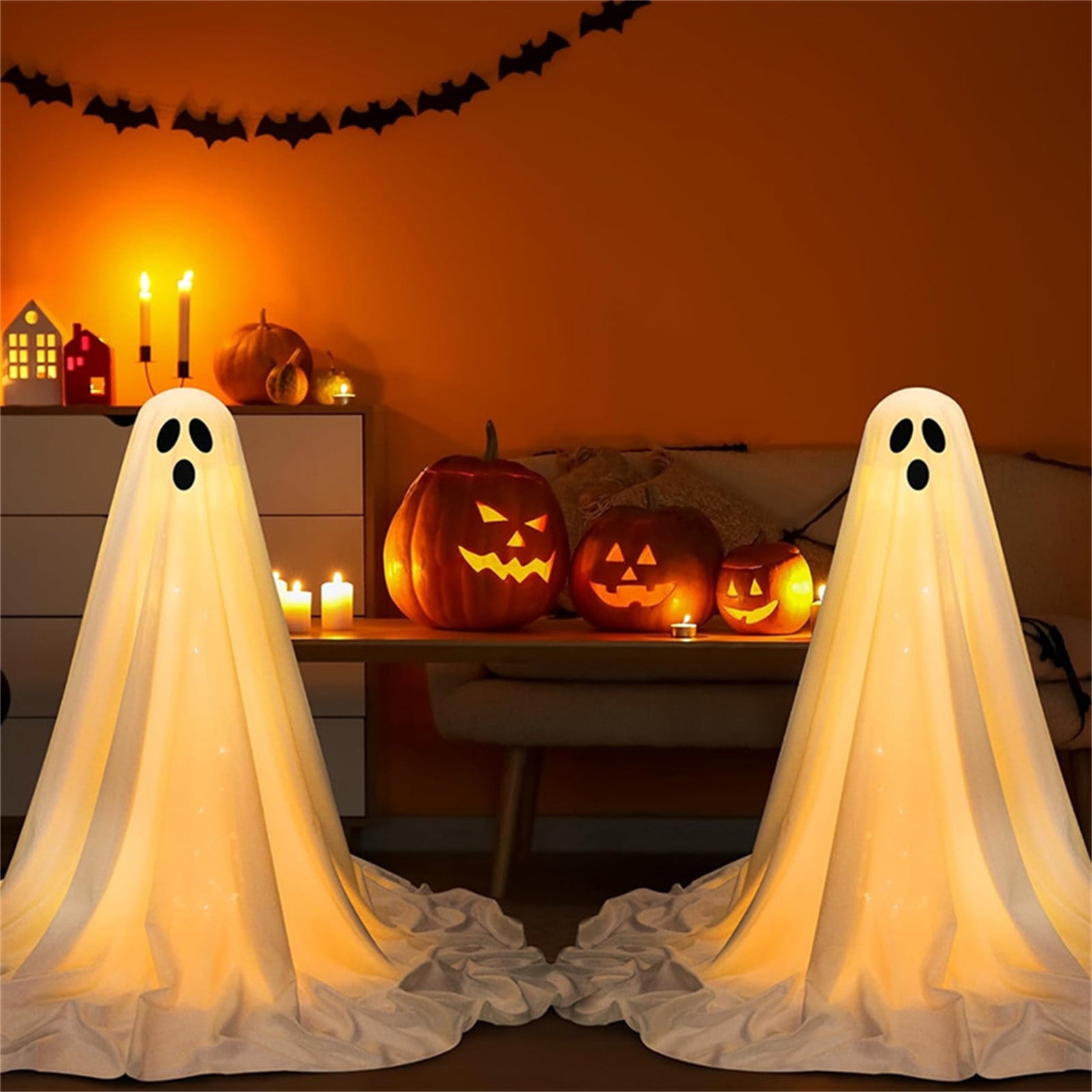 Halloween Light-Up Ghost Yard Decorations – Spooky LED Ghost Outdoor ...