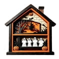 Halloween Light Up Haunted House Wooden Tabletop Decor with Ghosts and ...