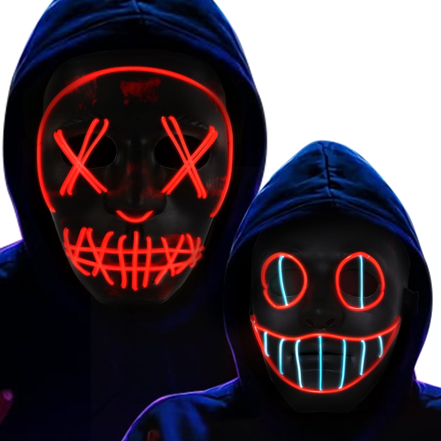 Halloween Light Up Mask, Led Purge Mask for Halloween Costumes for ...