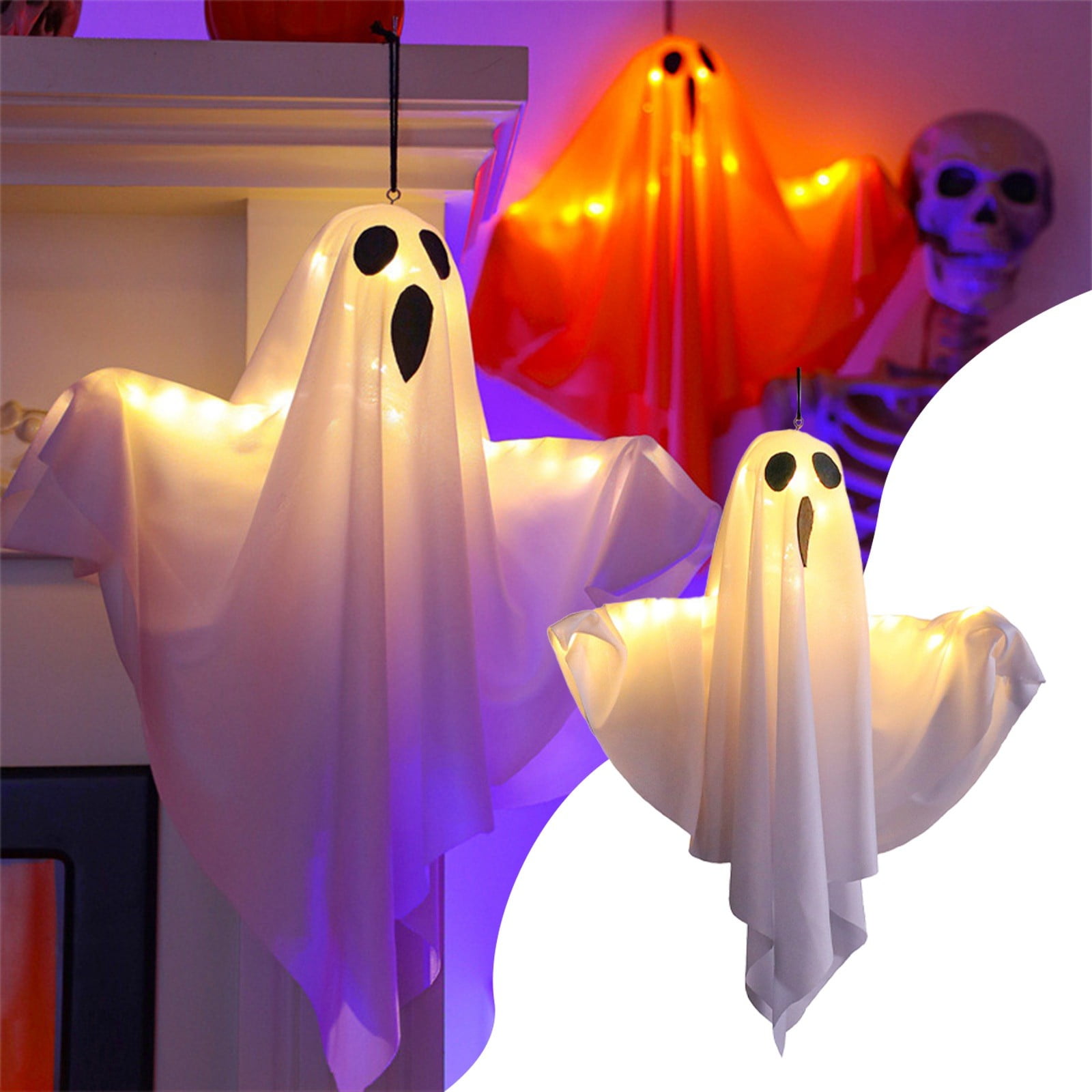 Halloween Light-up Ghosts Decorations, Lighted Display Hanging Ghost ...