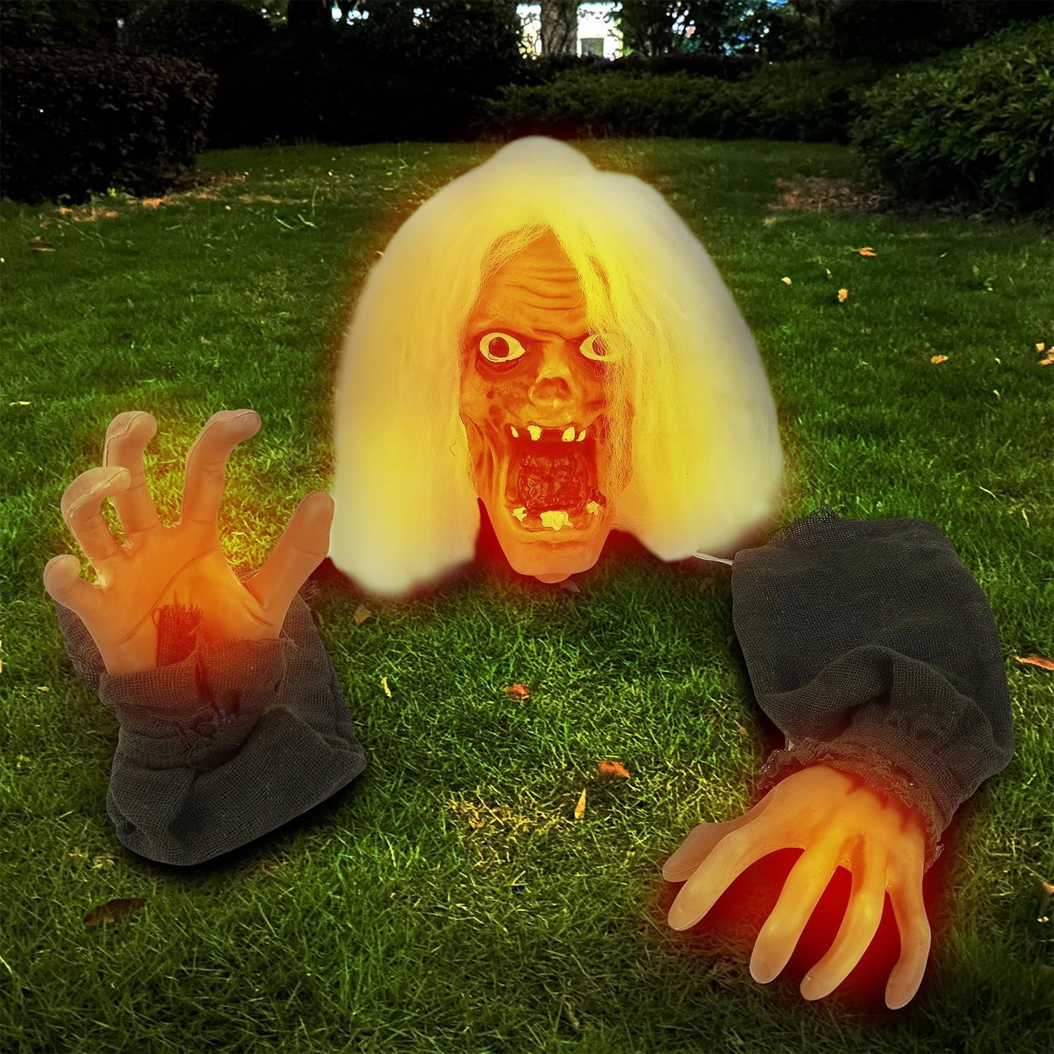 Halloween Lighted Skeleton Groundbreaker Decoration, Scary Climbing ...