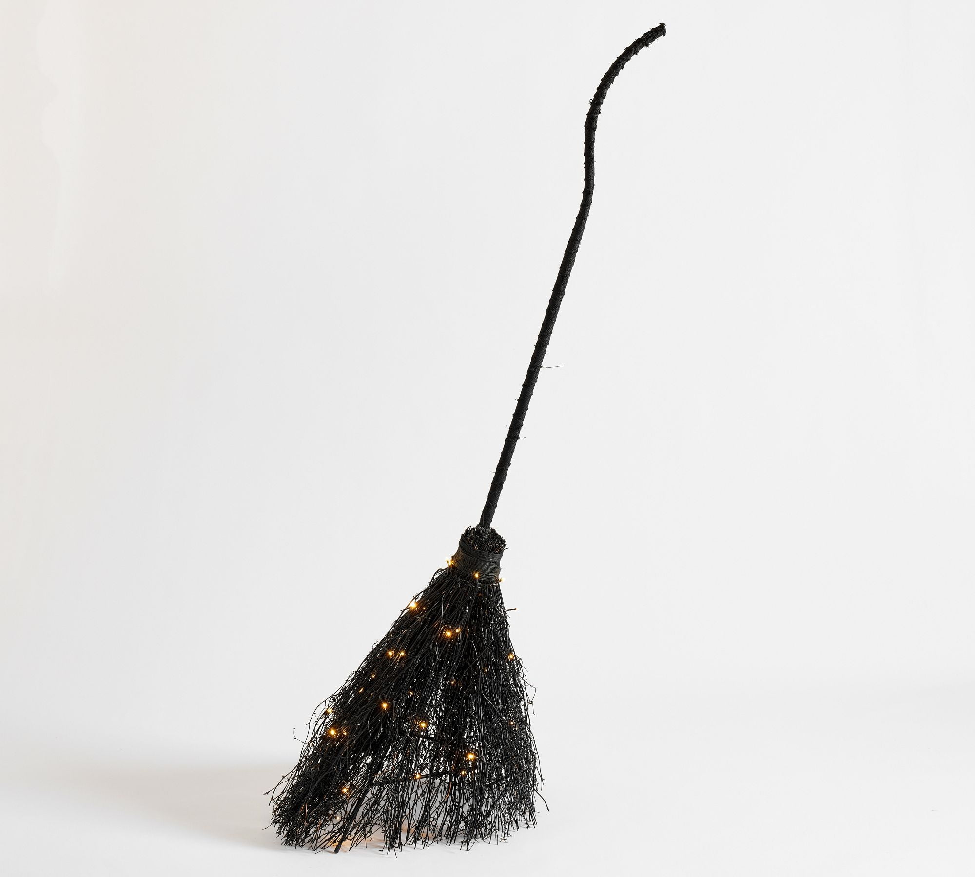 Halloween Lighted Witch Broom Statement Decor, 72-Inch Tall Rustic ...