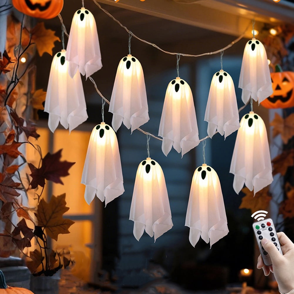 Halloween Lights Glowing Screaming Ghost Pendant Halloween Led Light ...
