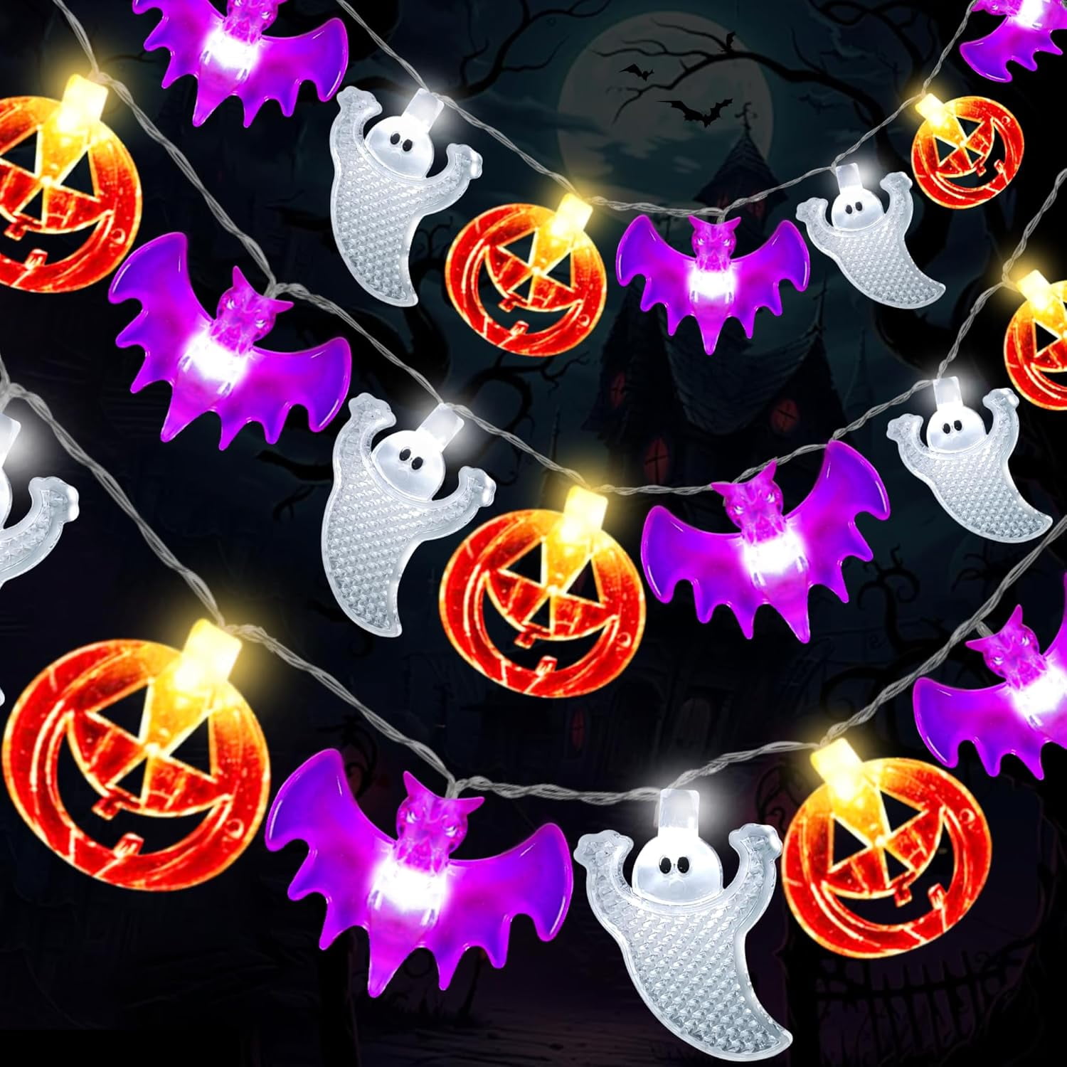Halloween Lights Indoor Outdoor 20FT 40 LED Halloween String Lights ...