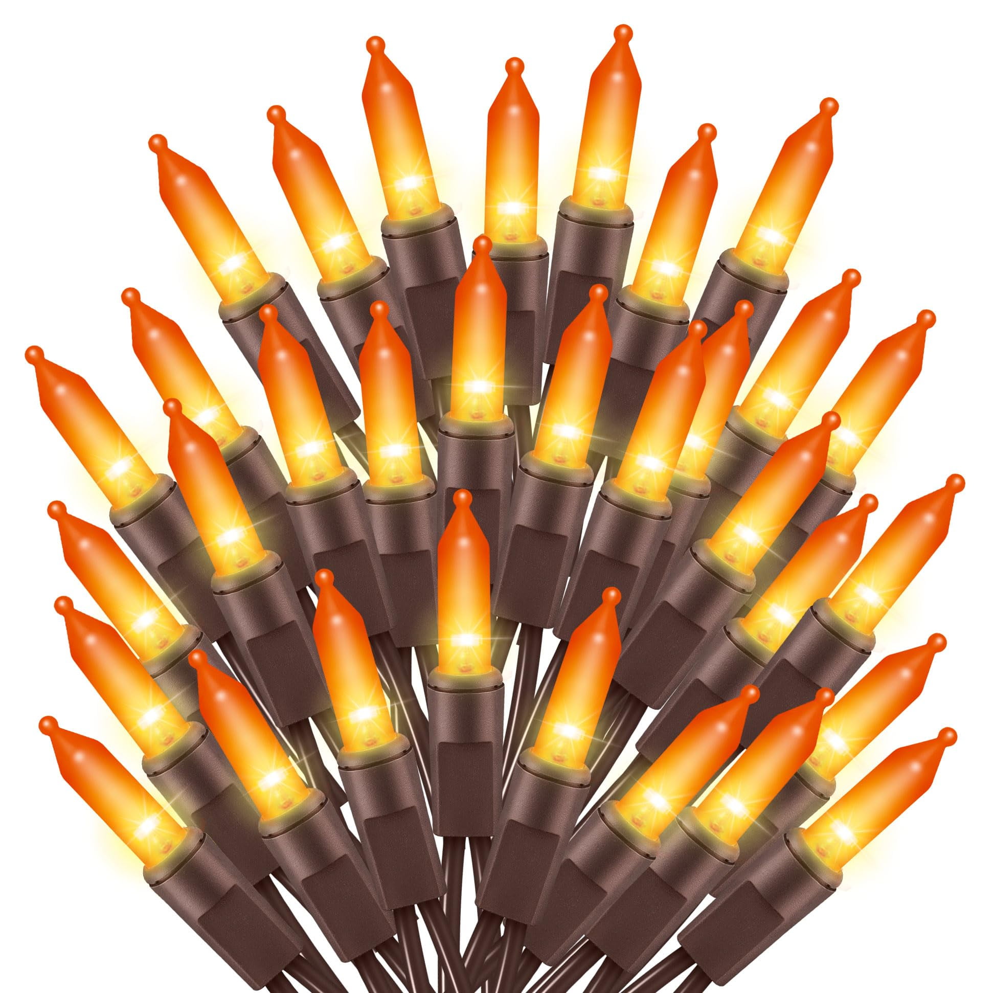 Halloween Lights Orange Lights, 16ft 50 LED Mini Battery String Light ...