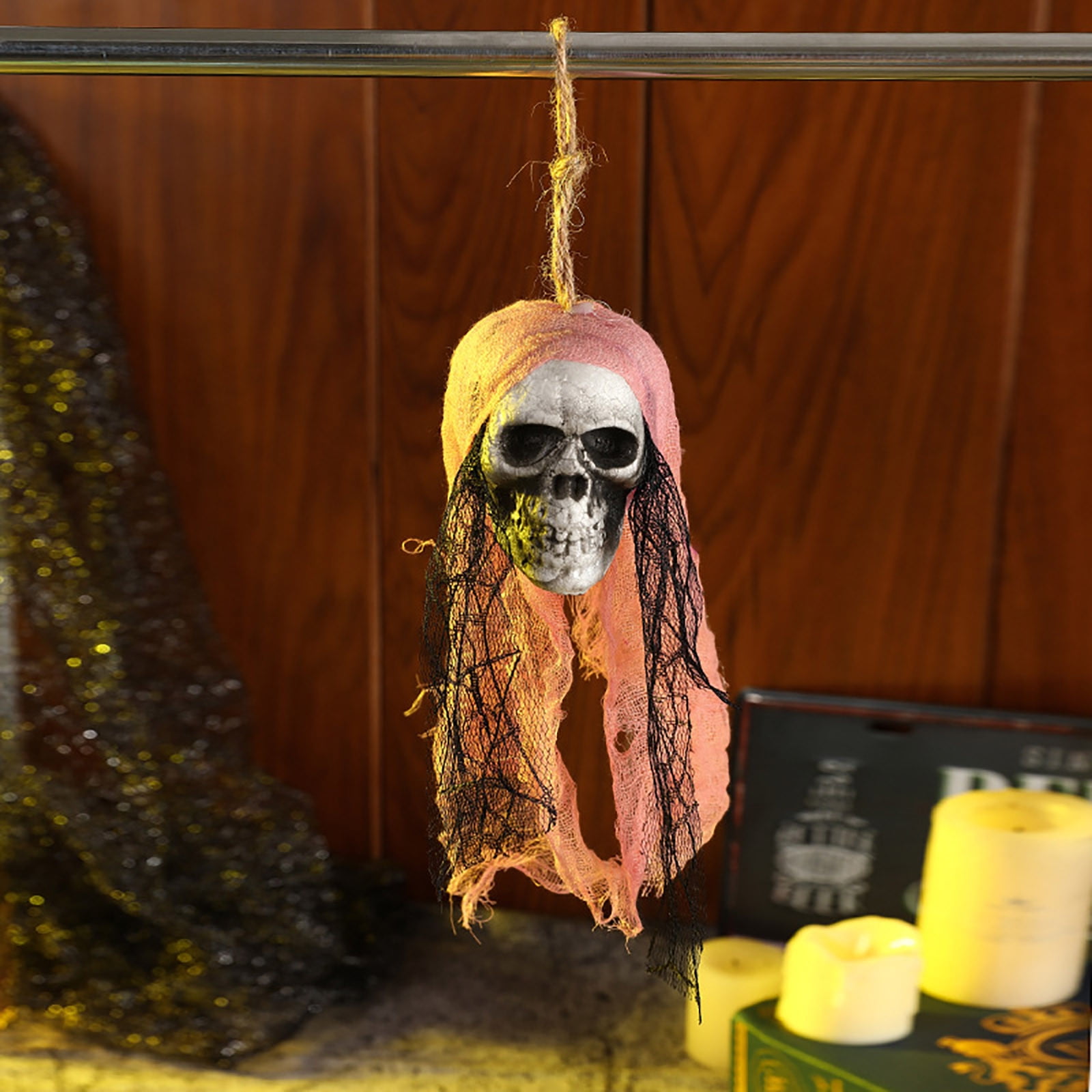 Little Hanging Ghost Cross-border Hot Sale Mesh Skull Haunted House ...