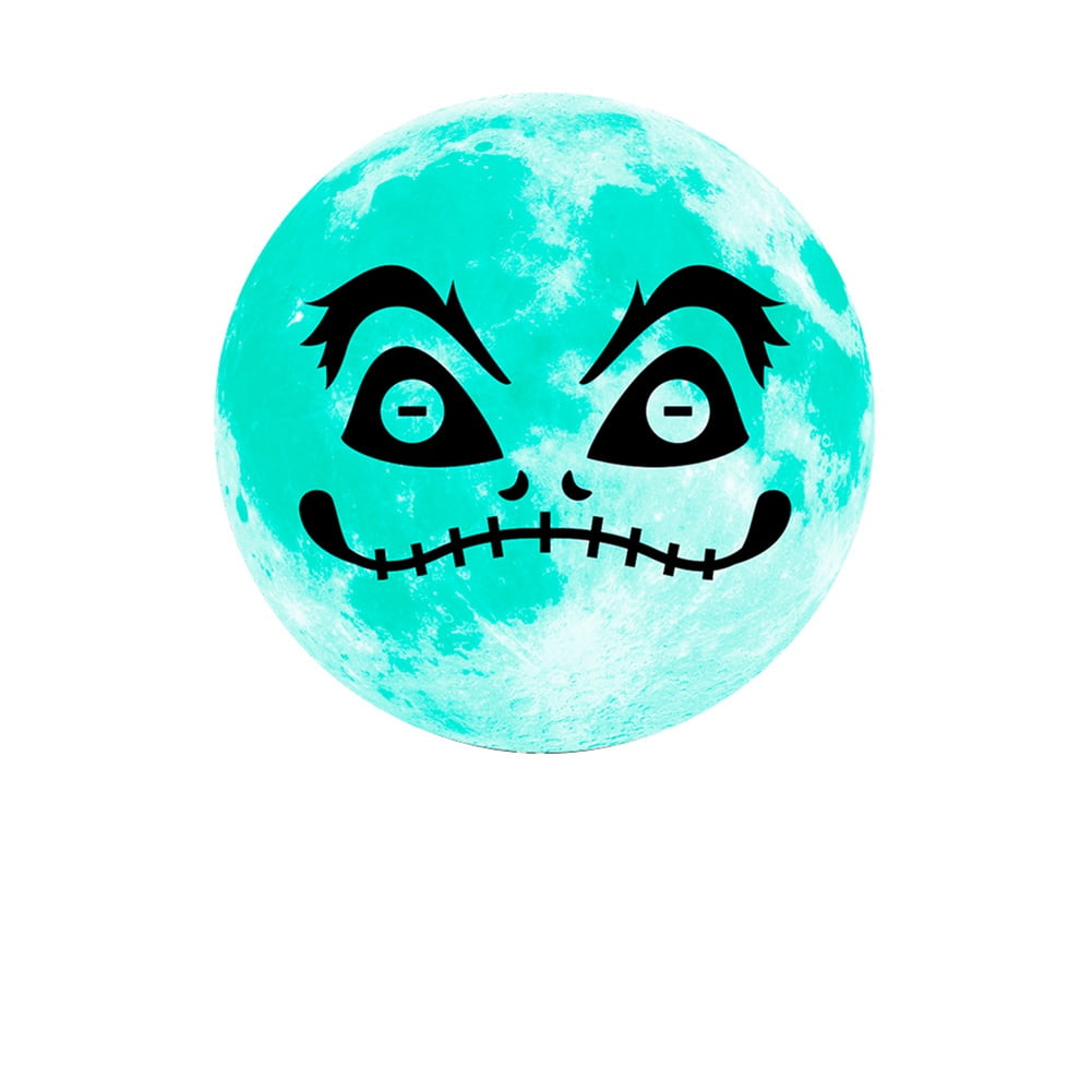 Halloween Luminous Car Sticker Fluorescent Green Moon Ghost Face Self ...
