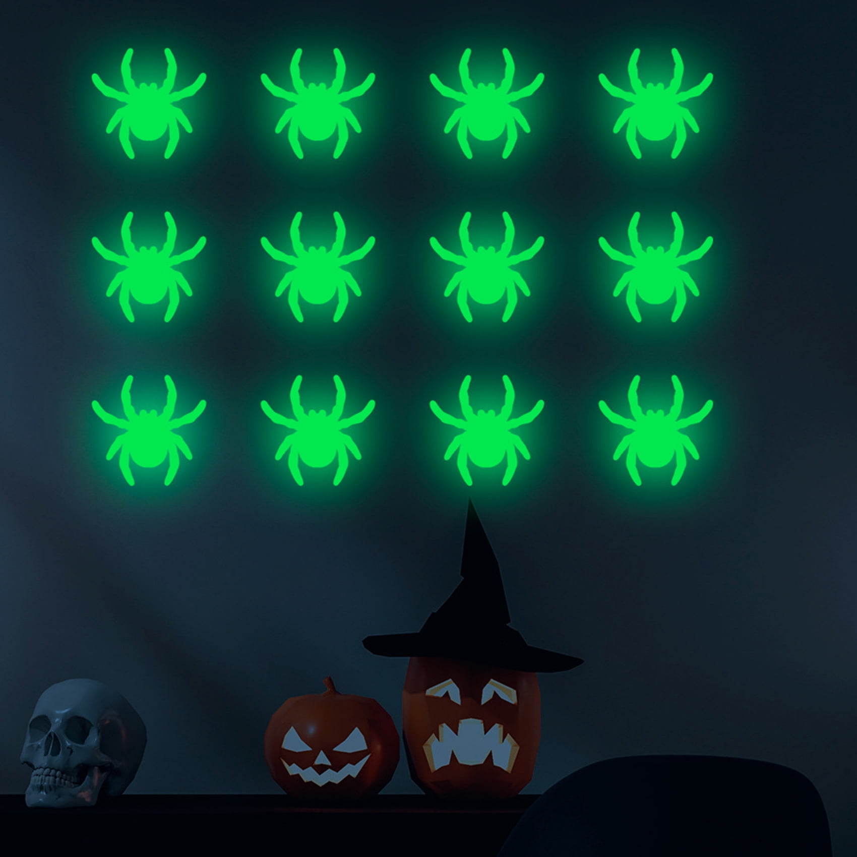 Halloween Luminous Wall Decals Glowing in The Dark Eyes Window Sticker ...
